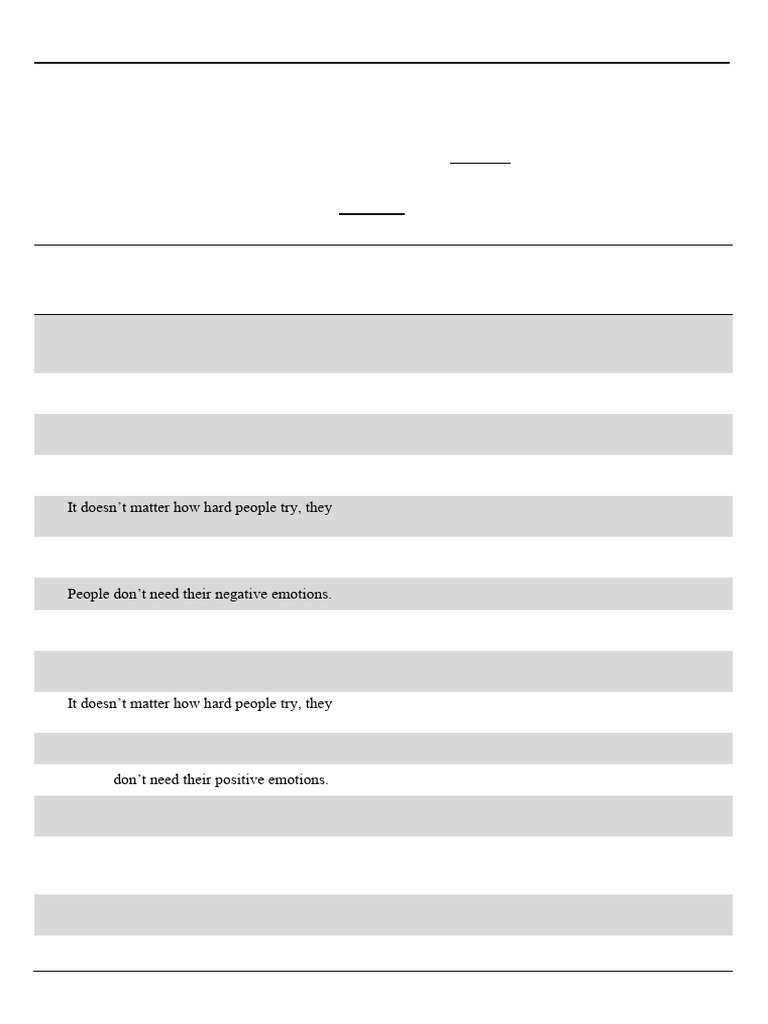 Ebq Questionnaire and Scoring Instructions 042020 | PDF | Emotions ...