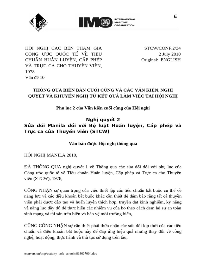 STCW 78-2010 | PDF