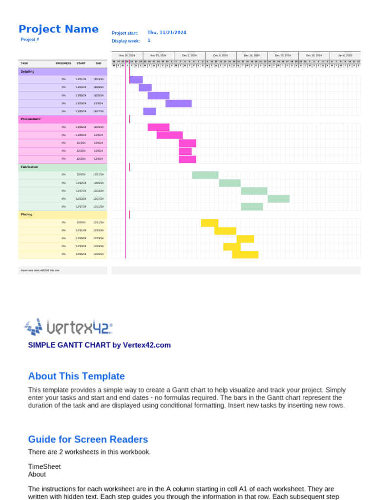 A&H - Project Schedule | PDF | Spreadsheet | Worksheet