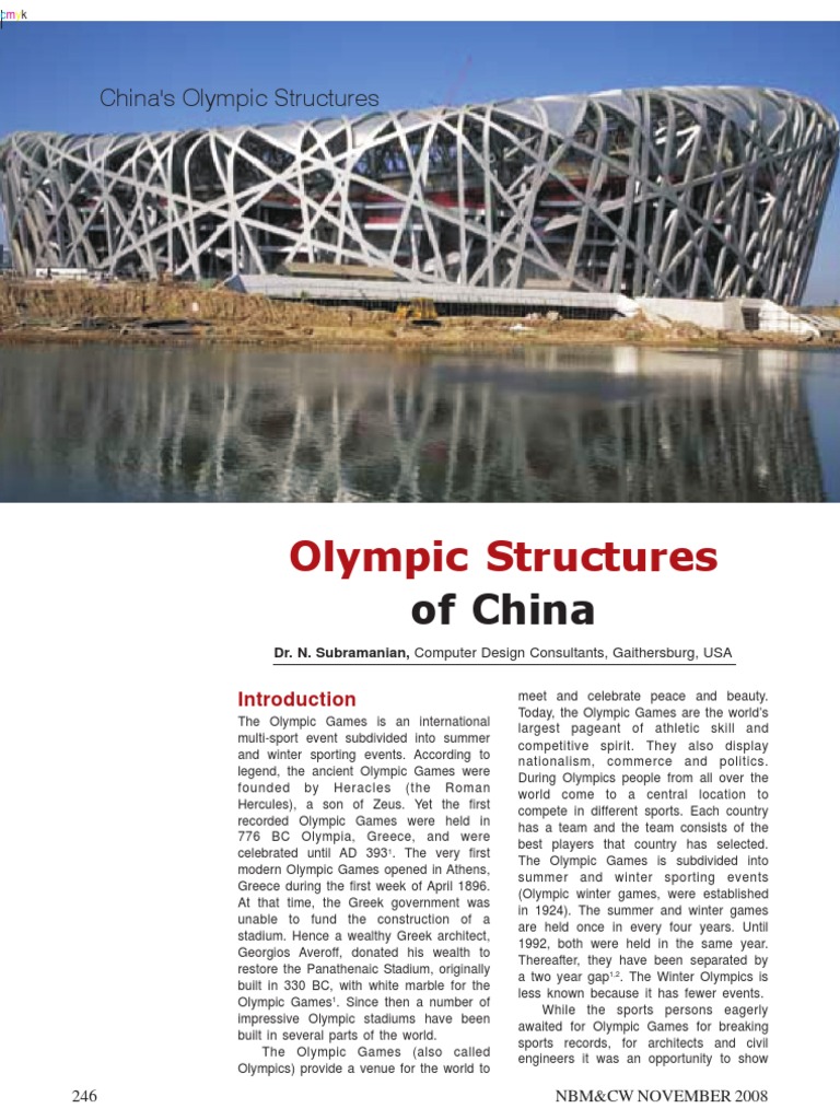 China's Olympic Structures NBM CW Nov 08 | PDF | Structural Engineering ...