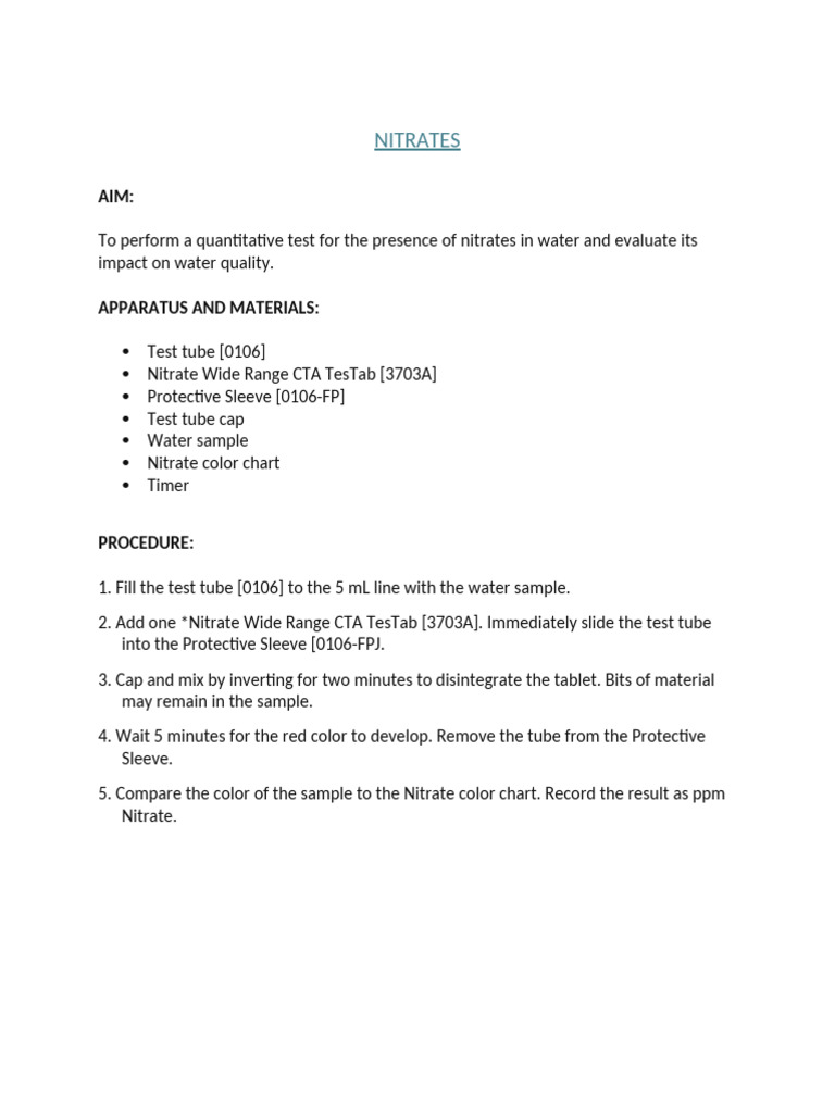 Nitrates Unit 2 | PDF | Eutrophication | Nitrate