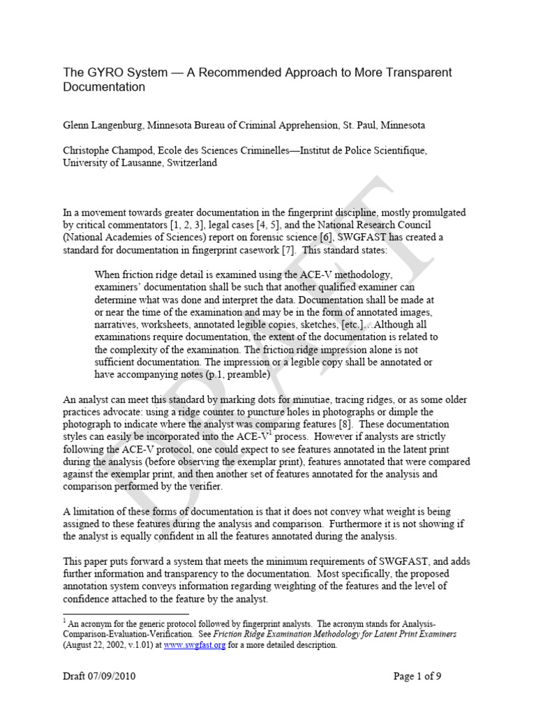 Langenburg GYRO System | PDF | Fingerprint | Cognition