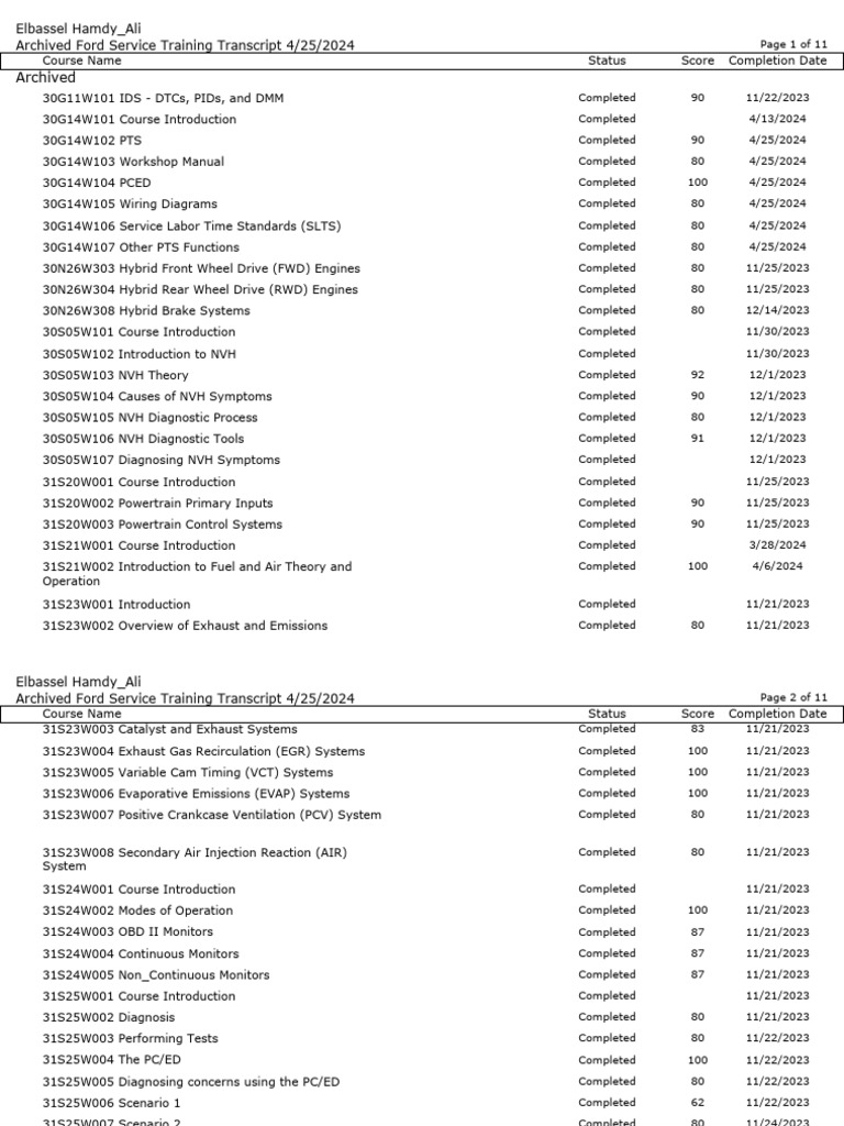 Archived Ford Service Training Transcript 2024-04-25 | PDF | Brake ...