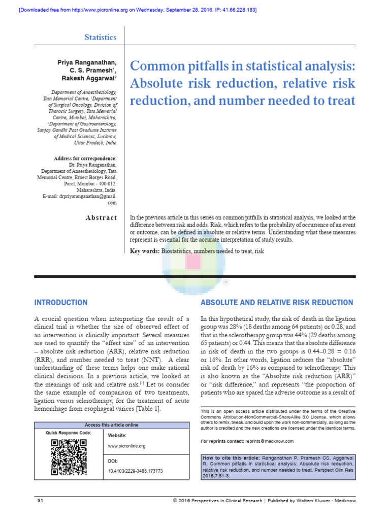 1 - Common - Pitfalls - in - Statistical - Analysis - Absolute - R ...