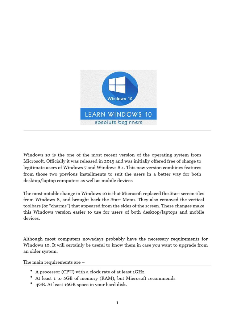 Introduction To Computer Science UNIT 2 Part 1 | PDF | Window (Computing) | Windows 10
