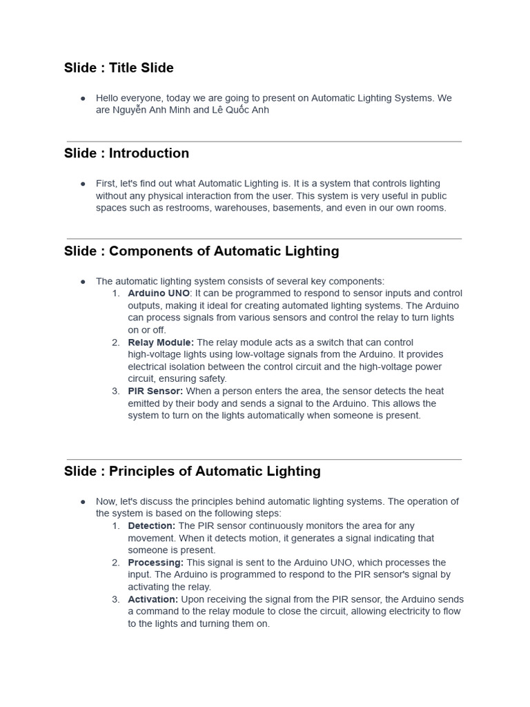 thuyết trình | PDF | Lighting | Relay
