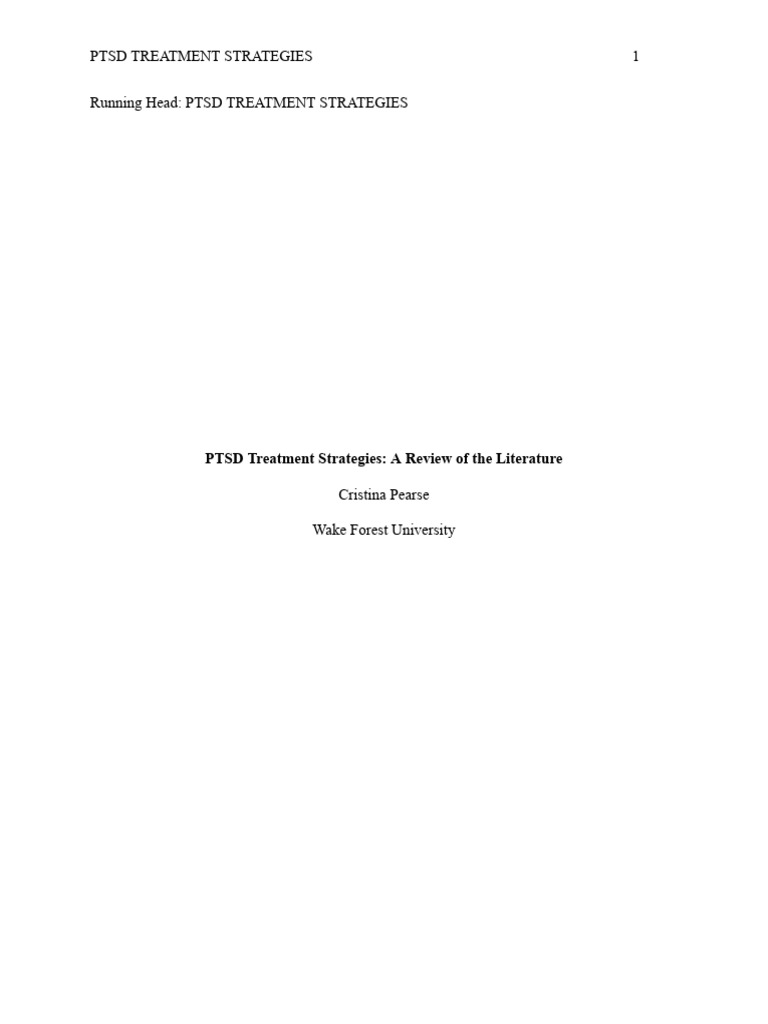 Review of PTSD Treatment Strategies | PDF | Psychological Trauma ...
