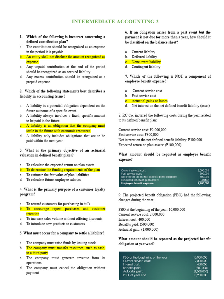 Intac Theories Midterm Reviewer | PDF | Expense | Defined Benefit ...