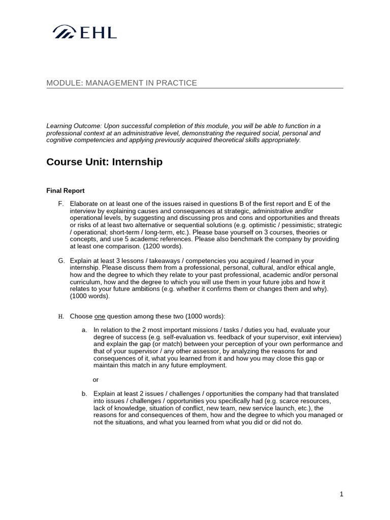 Final Report Template and Instructions | PDF | Knowledge | Marketing