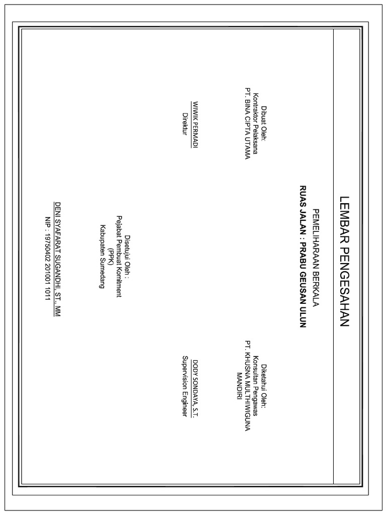 ASBUILT DRAWING Pemeliharaan Berkala Ruas Jalan PR | PDF