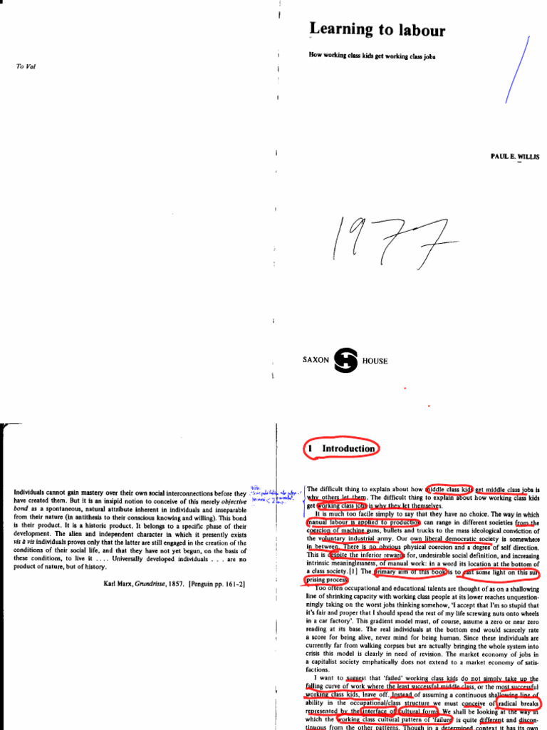 Paul Willis Learning To Labor - Compress | PDF