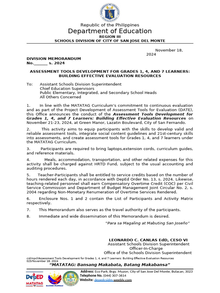 SDM - Devt of Assessment Tools 2024 | PDF | Business