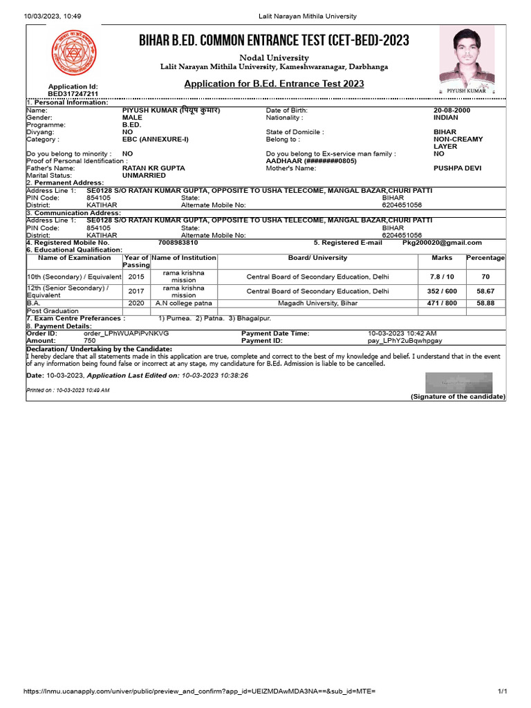 Lalit Narayan Mithila University | PDF | Qualifications | Educational Stages