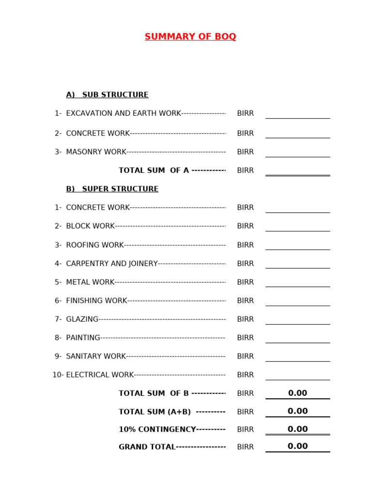 BoQ and Take-Off Sheet For Semster Project | PDF | Pipe (Fluid ...