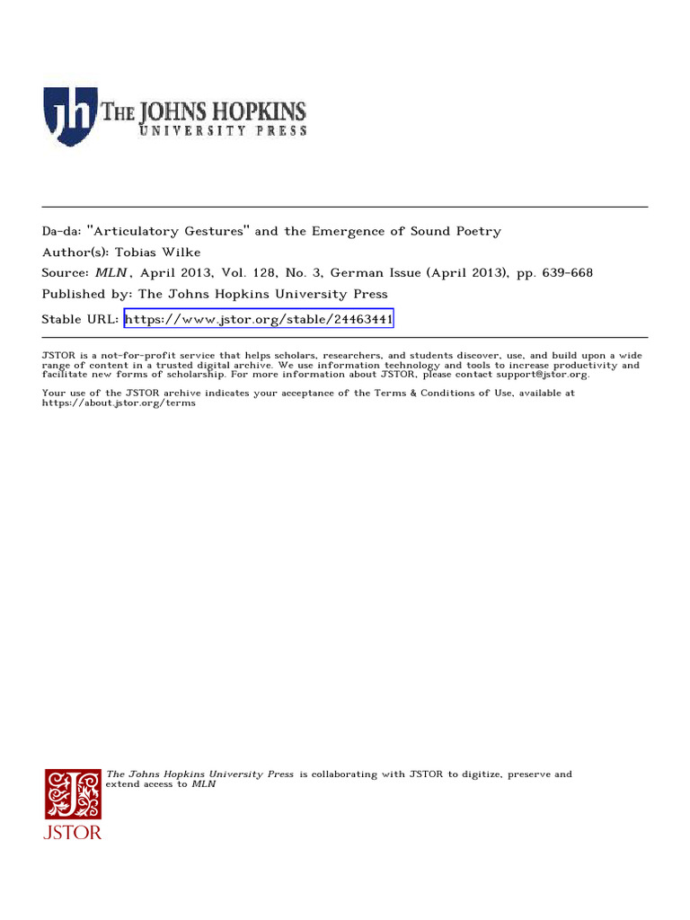 Wilke DadaArticulatoryGestures 2013 | PDF | Linguistics | Human Communication