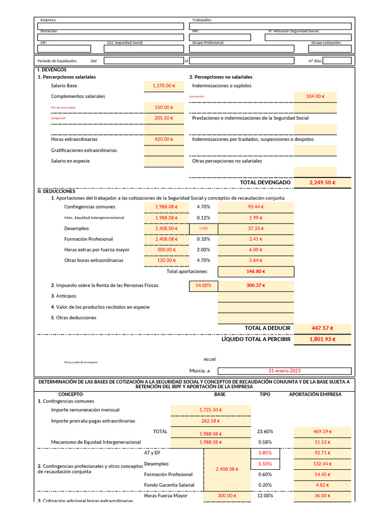 Nominas Fol | PDF | Salario | Compensación laboral