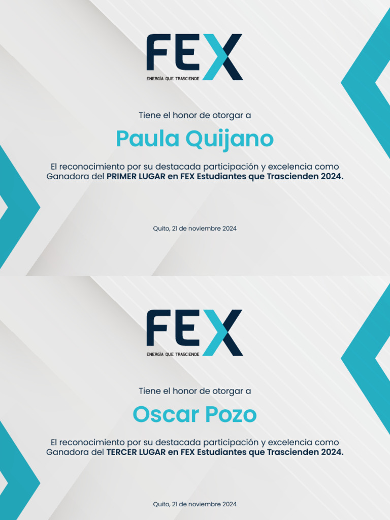 Ganadores FEX Estudiantes 2024 | PDF