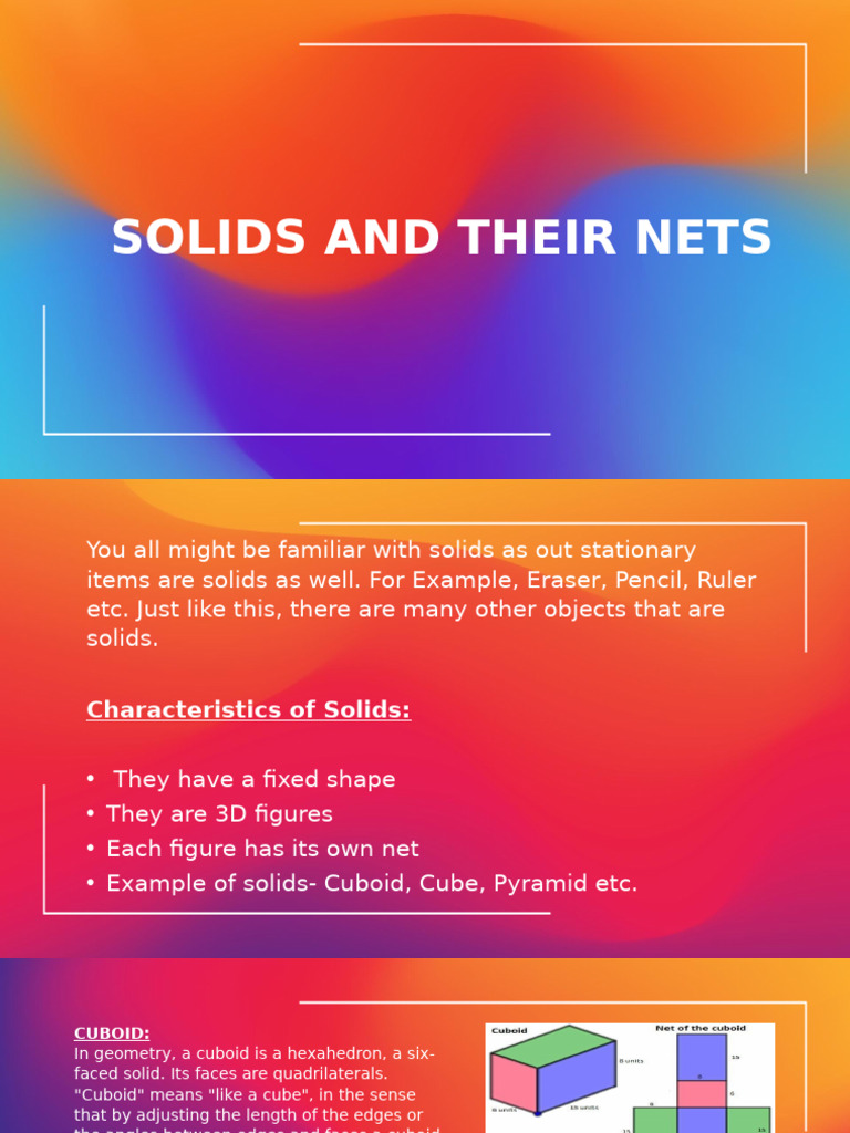 Solids and Their Nets | PDF | Tetrahedron | Triangle