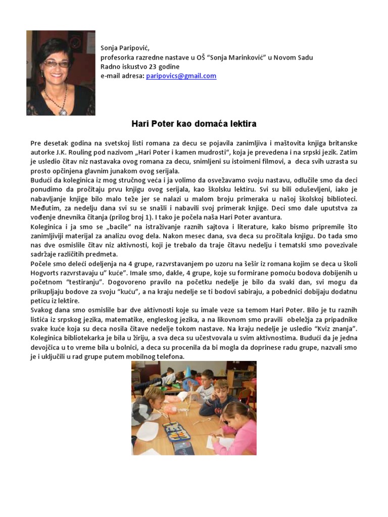 Hari Poter Kao Domaća Lektira | PDF