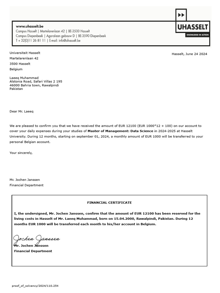 Proof - of - Solvency - Laeeq SIGNED | PDF Proof - of - Solvency - Laeeq SIGNED | PDF