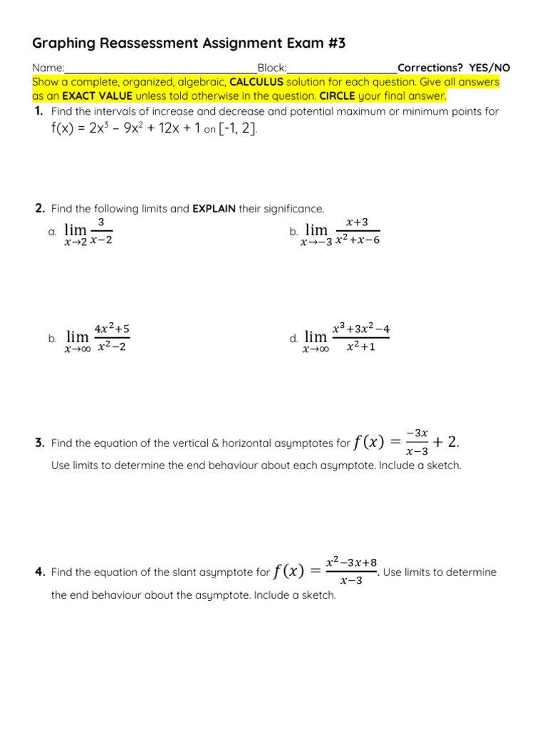 Math 31 Reassessment | PDF | Asymptote | Graph Theory