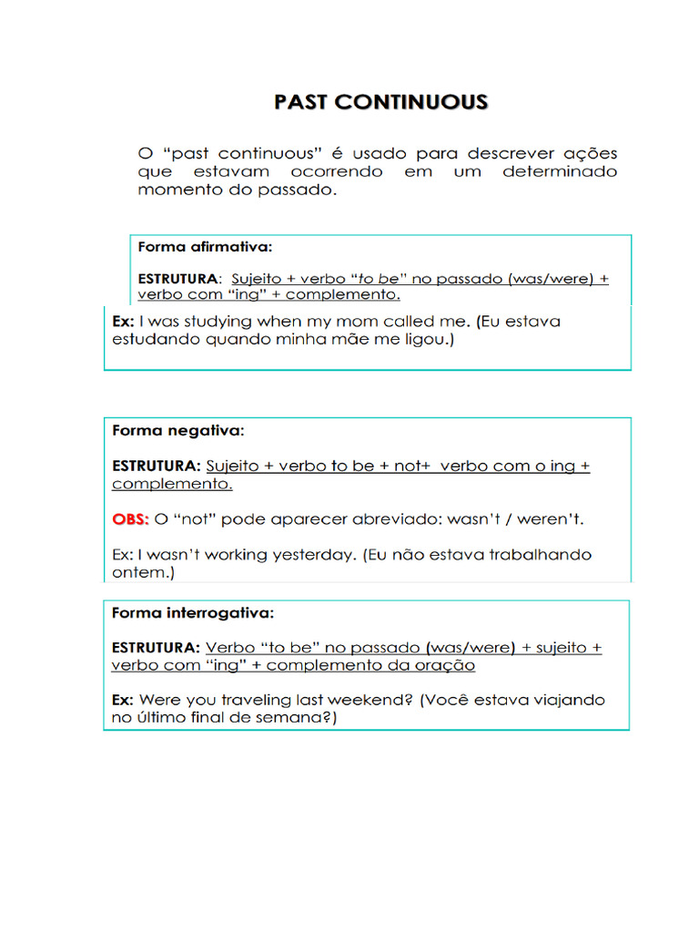 Past Continuous Tense Tense | PDF