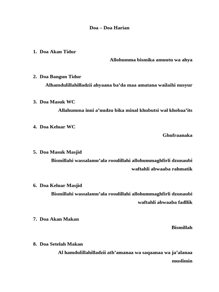 Doa Harian Titipan Mba Silvi | PDF