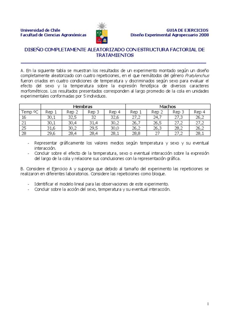 DCA Factorial, Ejercicios | PDF