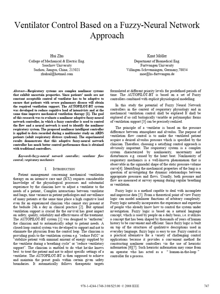 Zhu 2008 | PDF | Fuzzy Logic | Control Theory