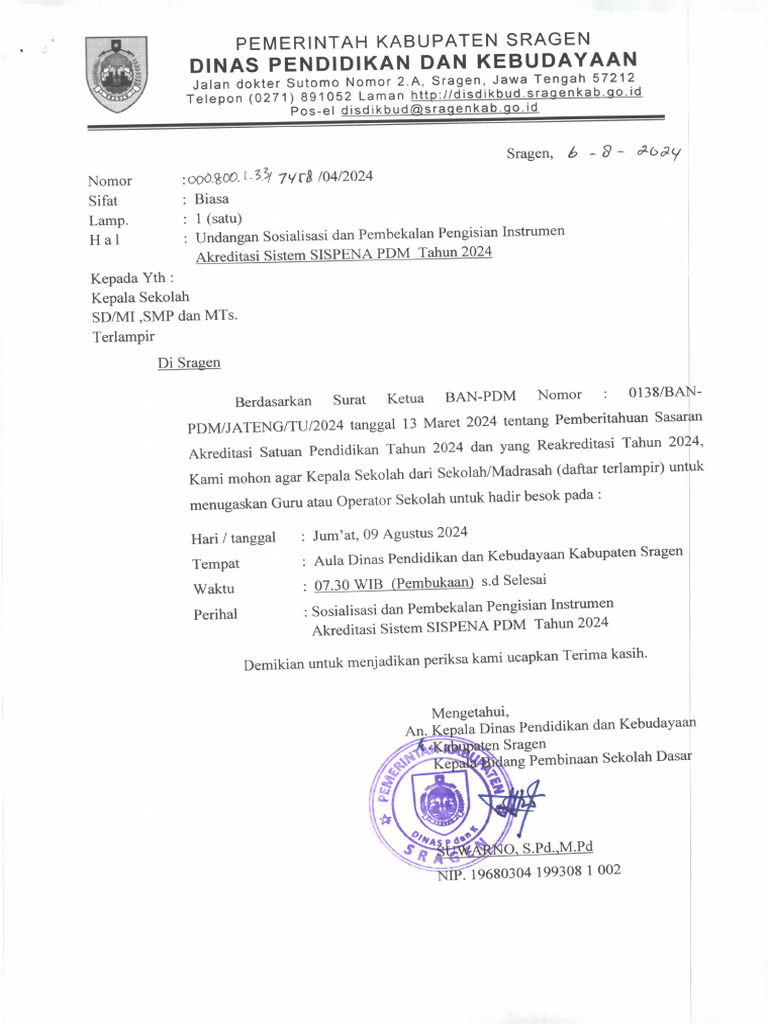 Sosialisasi Akreditasi SISPENA 2024 | PDF