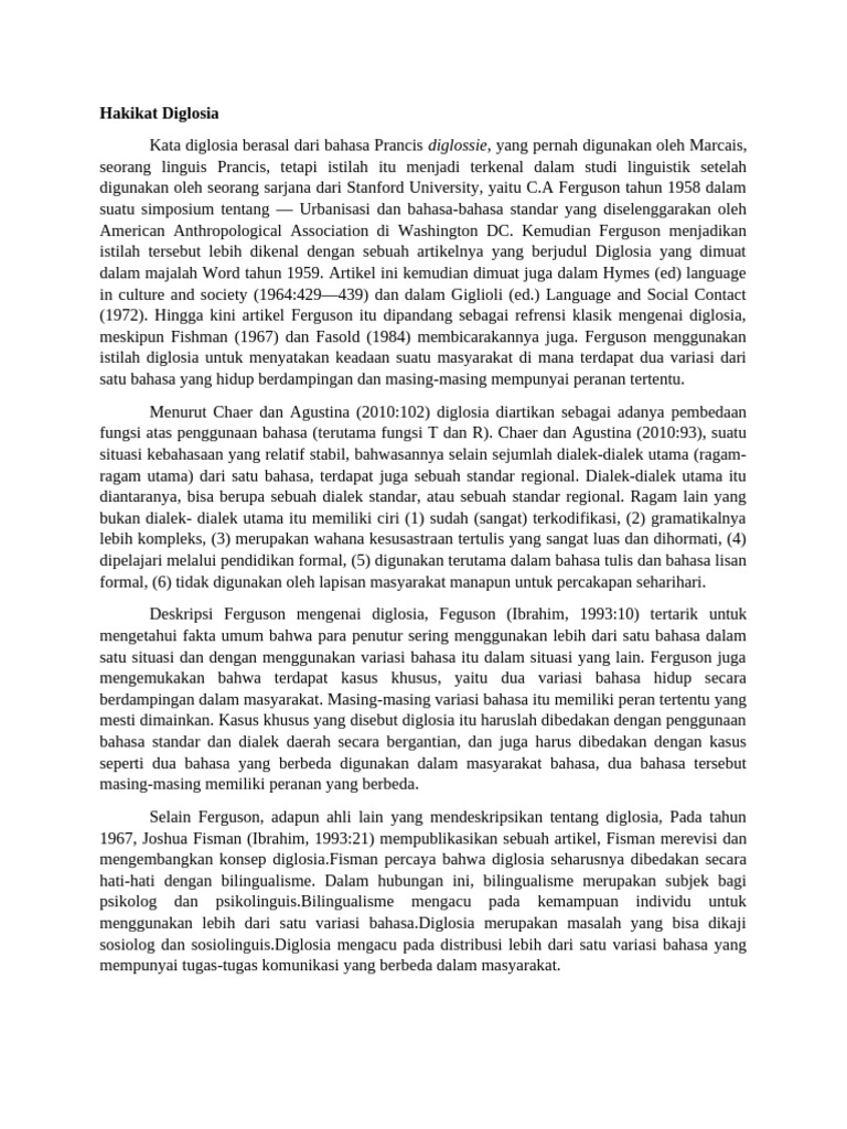 Diglosia | PDF | Seni & Disiplin Bahasa