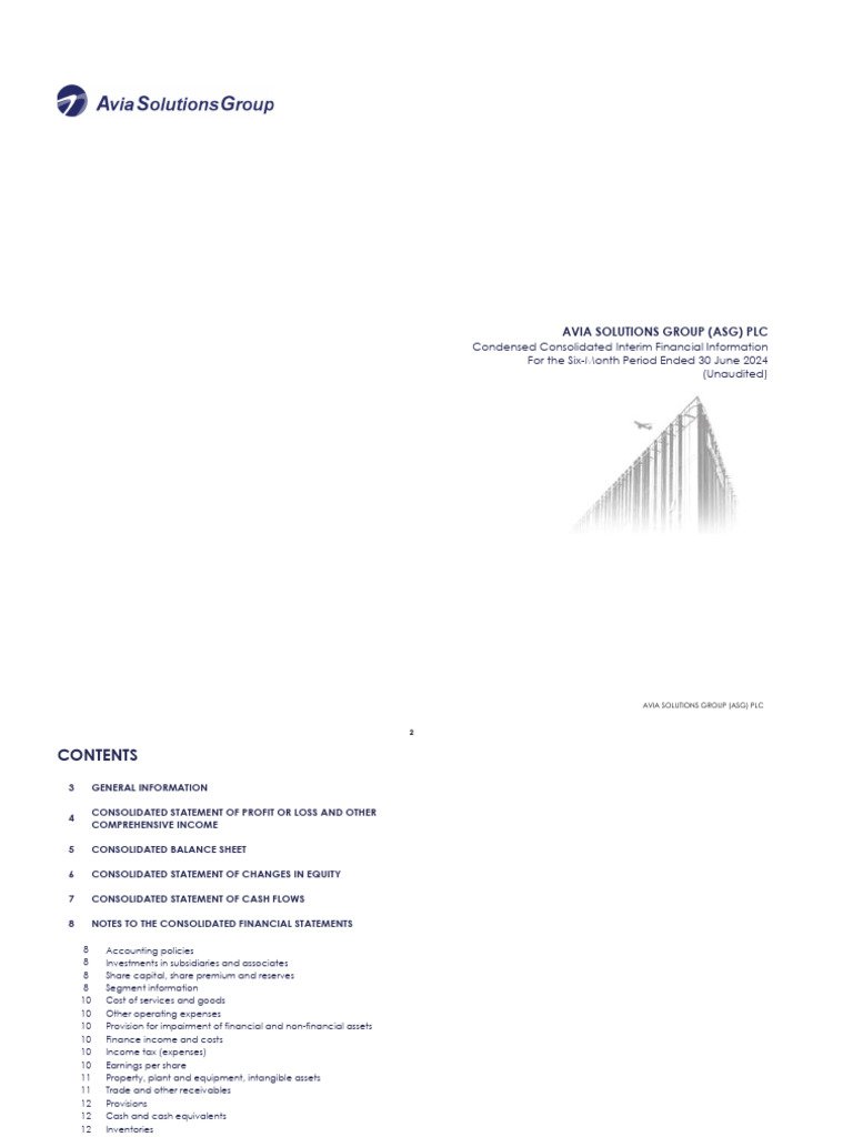 Unaudited Condensed Consolidated Interim Financial Information For The Six Month Period Ended 30 ...