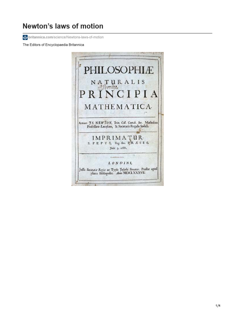 Newtons Laws of Motion | PDF | Inertia | Newton's Laws Of Motion