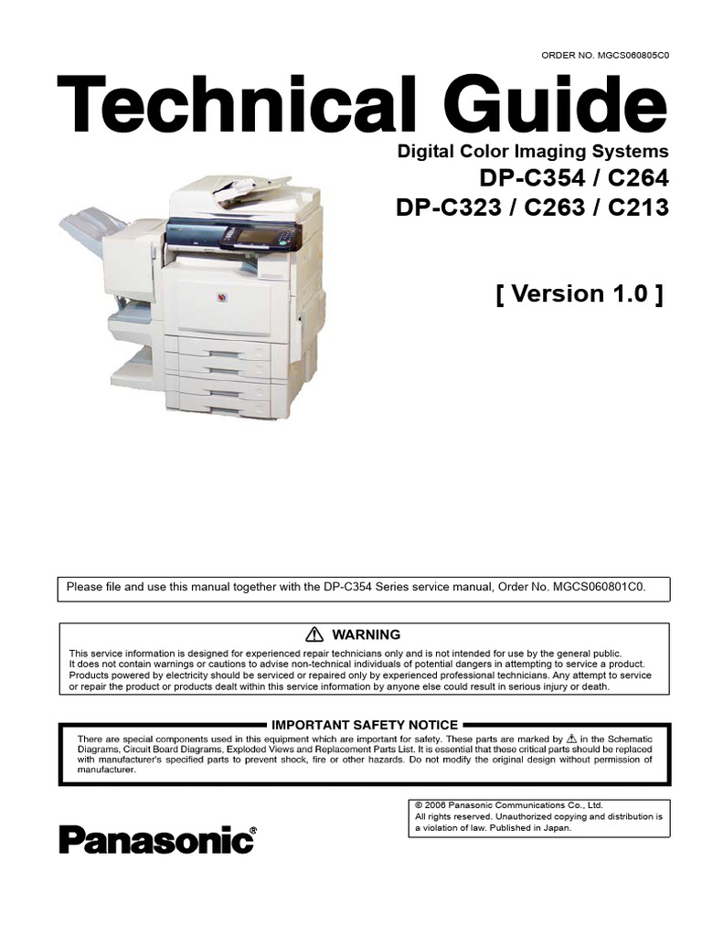 Panasonic dp-c354 dp-c264 dp-c323 dp-c263 dp-c213 Ver1.0 061222 | PDF ...