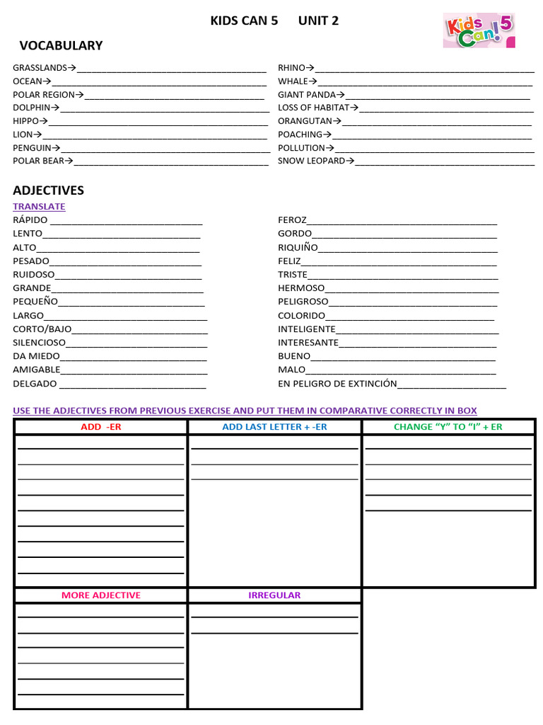 Kids Can 5 Unit 2 | PDF