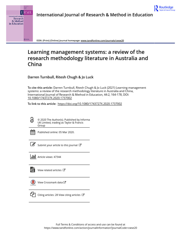 LMS Research Methodology in Australia & China | PDF | Quantitative ...