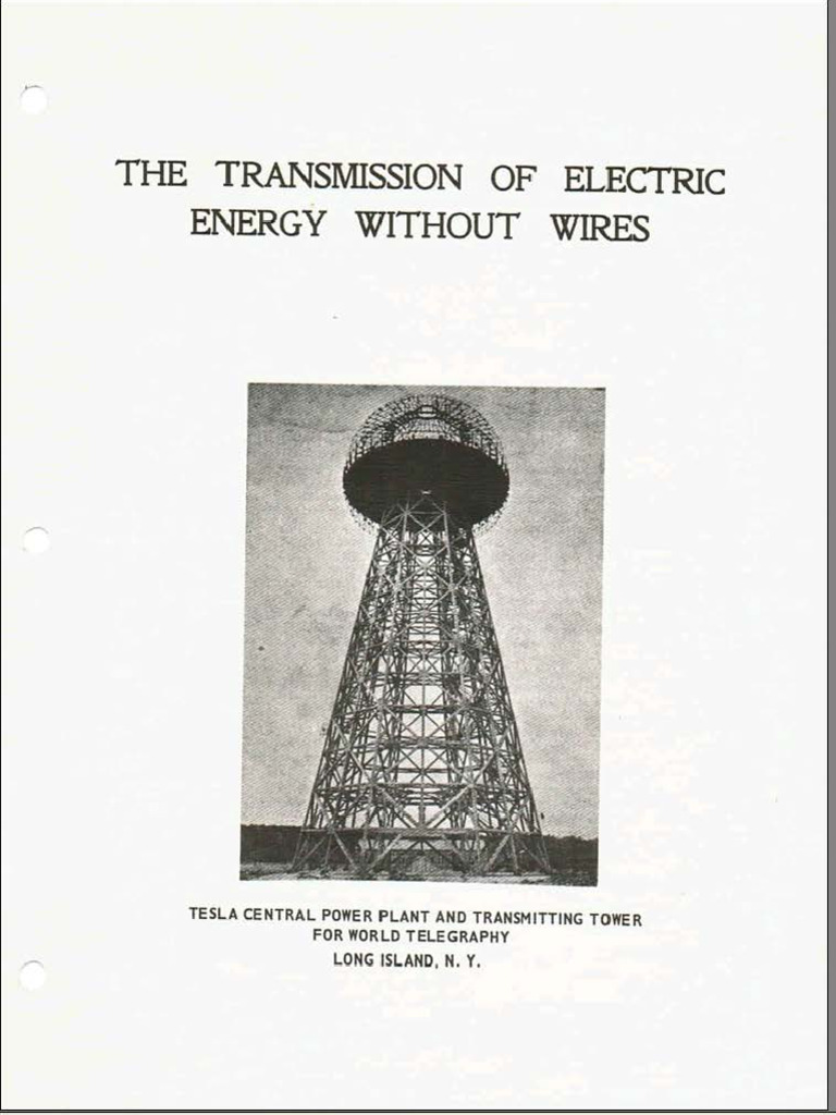 153 The Transmission of Electric Energy Without Wires-Tesla | PDF