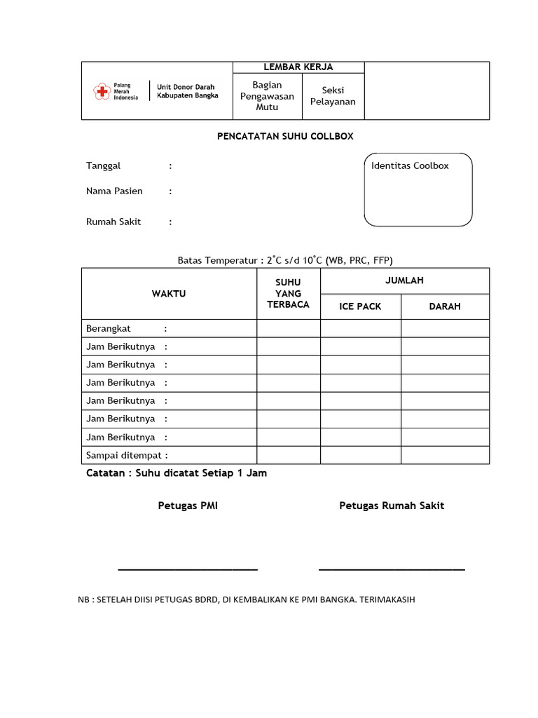 Form Lembar Kerja Coolbox | PDF