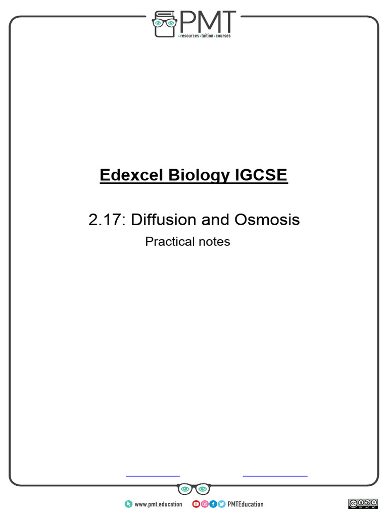 Diffusion and Osmosis Practical Guide | PDF | Water | Chemistry