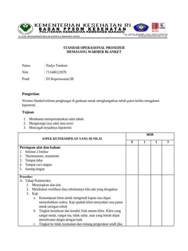 Sop Osce KMB 2 | PDF