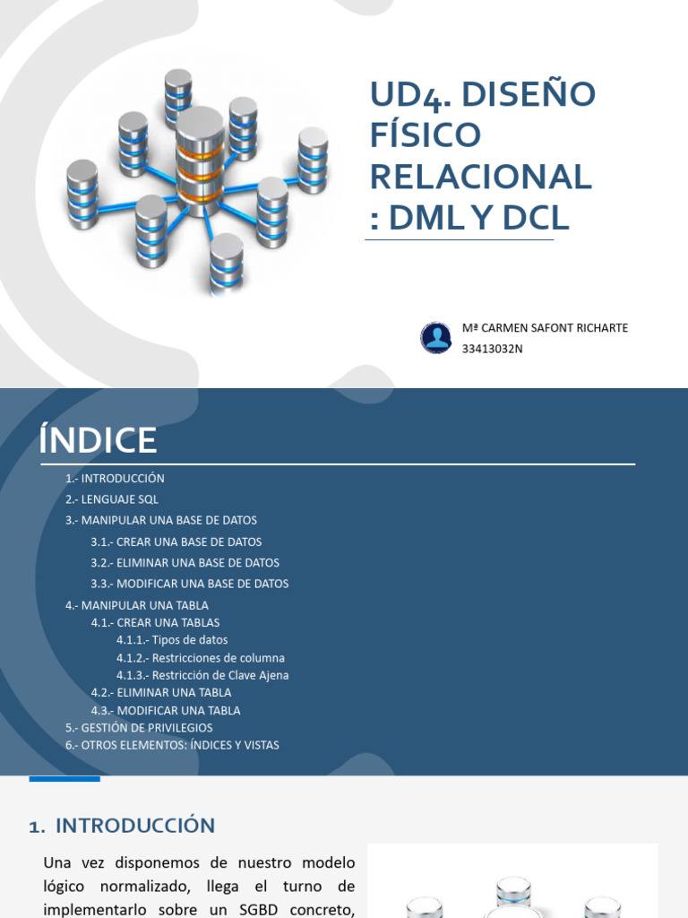 UD4 - Presentación | PDF | SQL | Diseño de software
