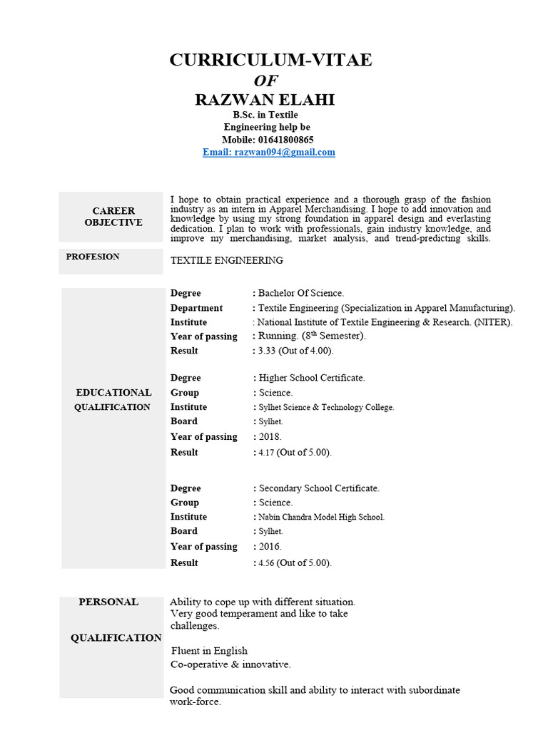 CV FORMAT | PDF