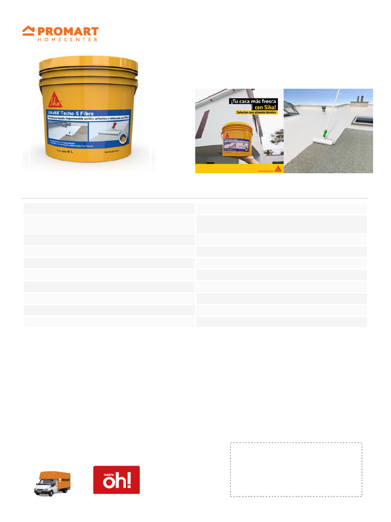 Sikafill Techo-5: Impermeabilizante 4L | PDF | Arte | Tecnología