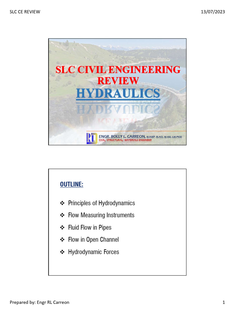 Hydraulics Review for Civil Engineers | PDF | Fluid Dynamics | Gases