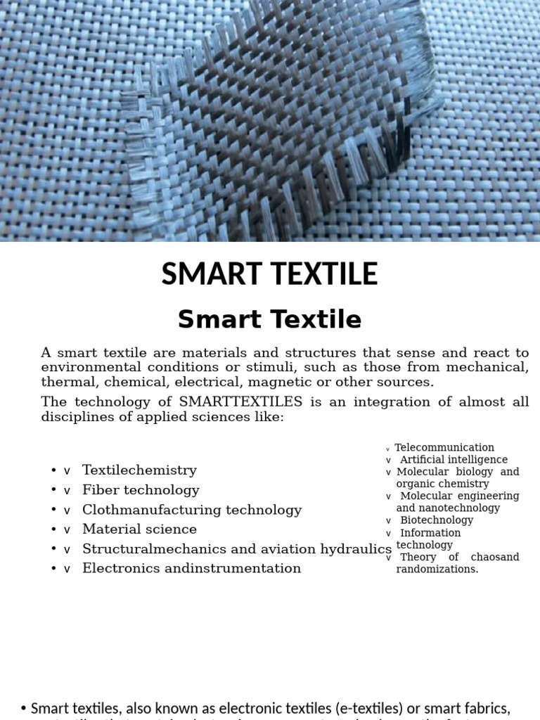 Smart Textiles | PDF | E Textiles | Textiles
