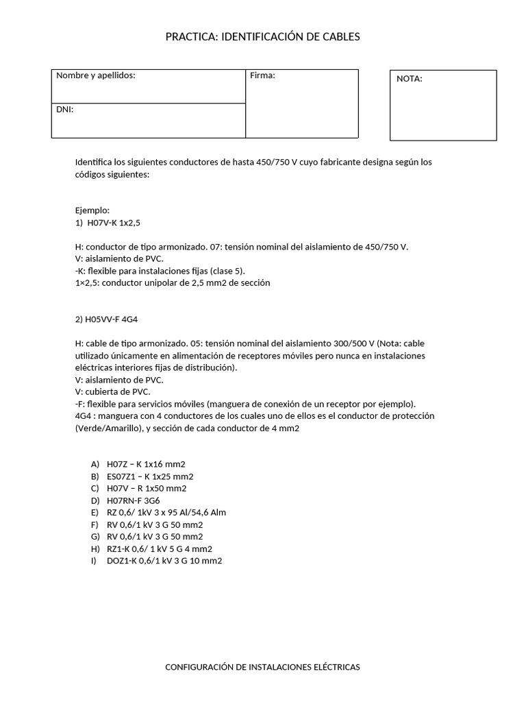 Ut2 - Practica N1 - Cables | PDF | Ciencia y matemáticas