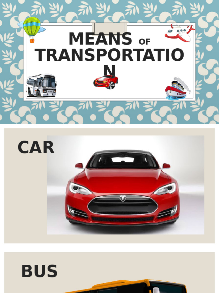Means of Transportation Activities Promoting Classroom Dynamics Group ...