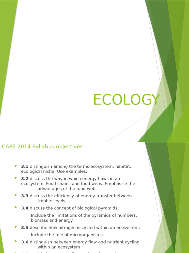 Mod 1 - Ecology (N2 Cycle) | PDF | Food Web | Ecosystem