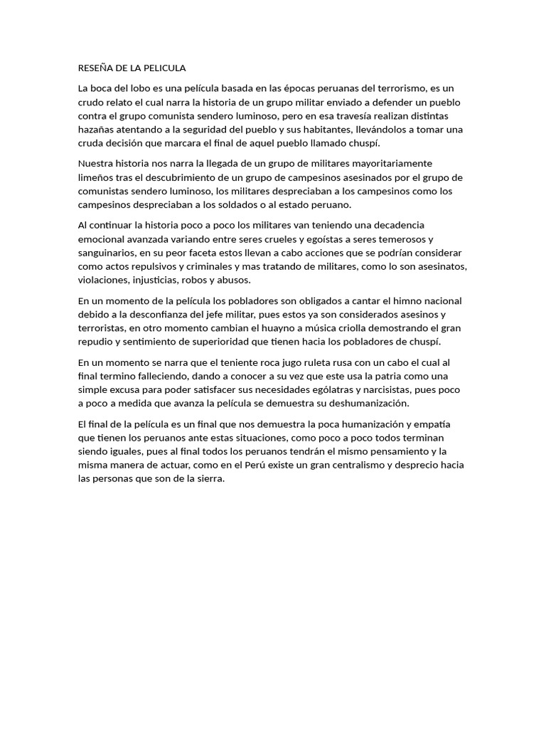 Reseña de La Pelicula | PDF | Ficciones de misterio, "thriller" y crimen