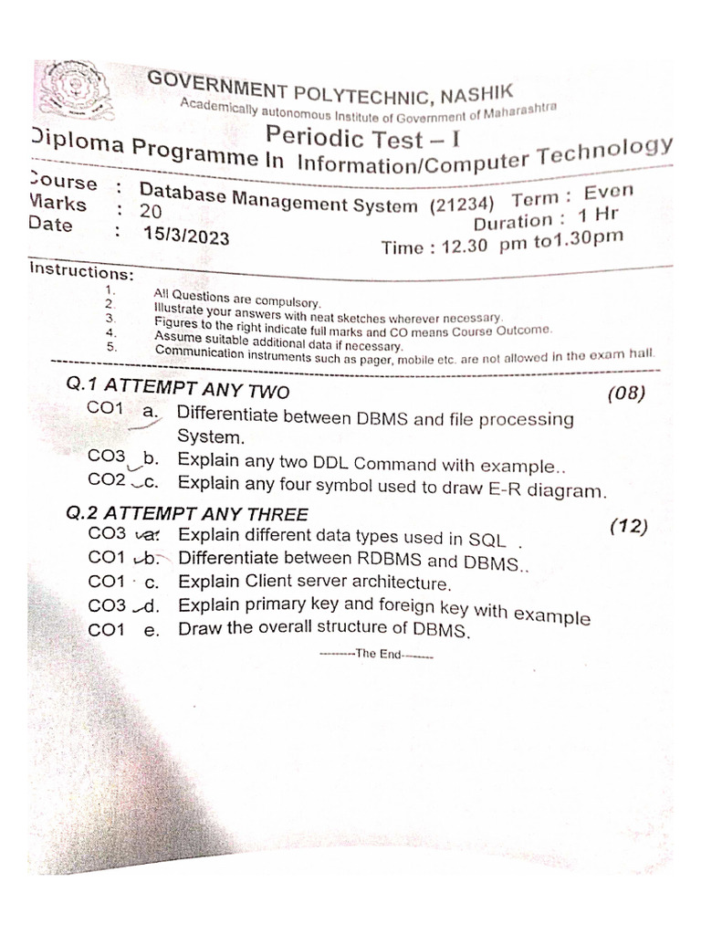 Questions Paper | PDF